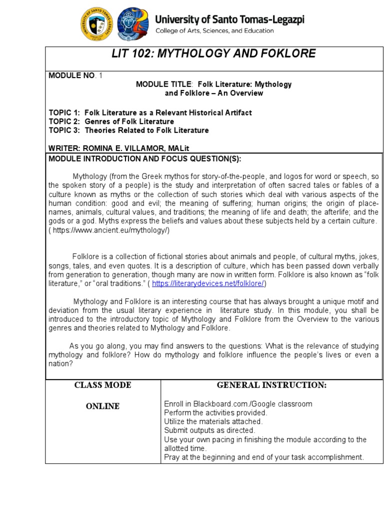 Introduction to Mythology and Folklore | PDF | Folklore | Narrative