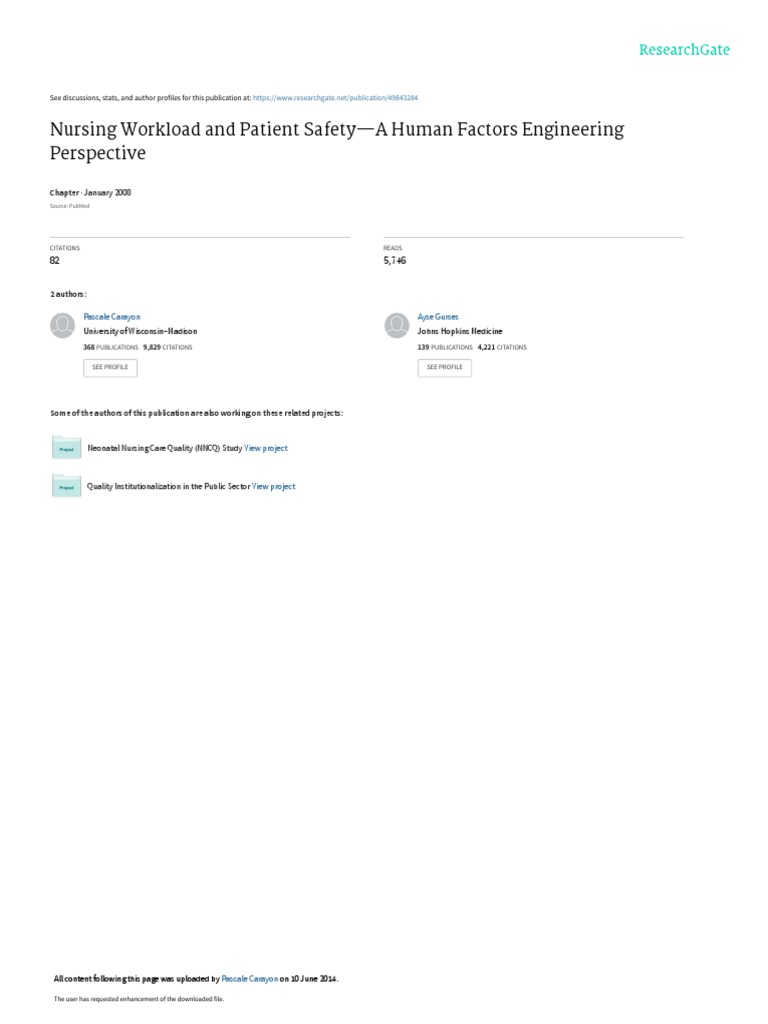 Nursing Workload and Patient Safety-A Human Factors Engineering ...