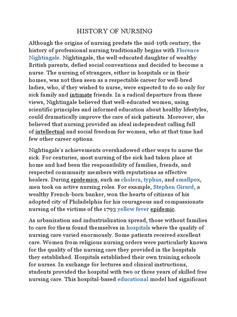 History of Nursing: Florence Nightingale | PDF | Electronic Health ...