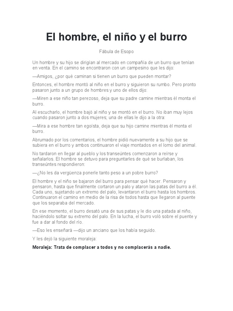 El Hombre El Niño y El Burro | PDF