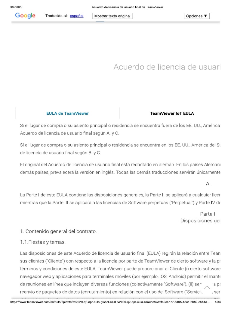 Acuerdo de Licencia de Usuario Final de TeamViewer | PDF