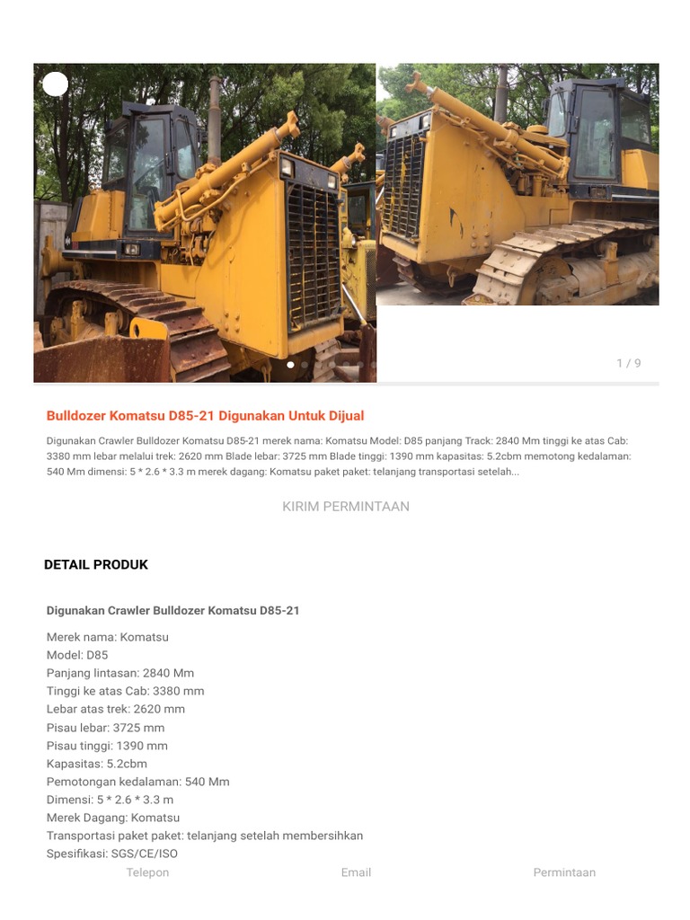 Bulldozer Komatsu D85-21 Digunakan Untuk Dijual Pemasok - Membeli Peralatan Murah - YINQIE | PDF