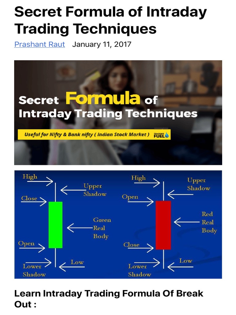 Intraday Trading Techniques, Formula & Tricks - 100% Profitable | PDF ...
