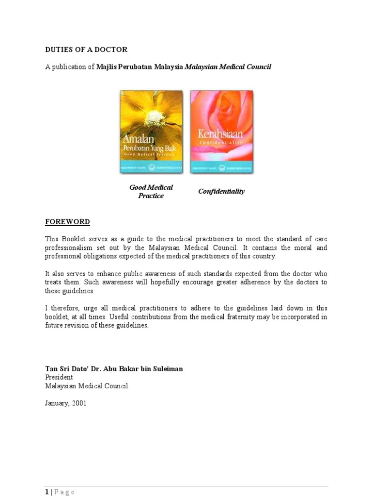 Duties of A Doctor - Updated | PDF | Confidentiality | Physician