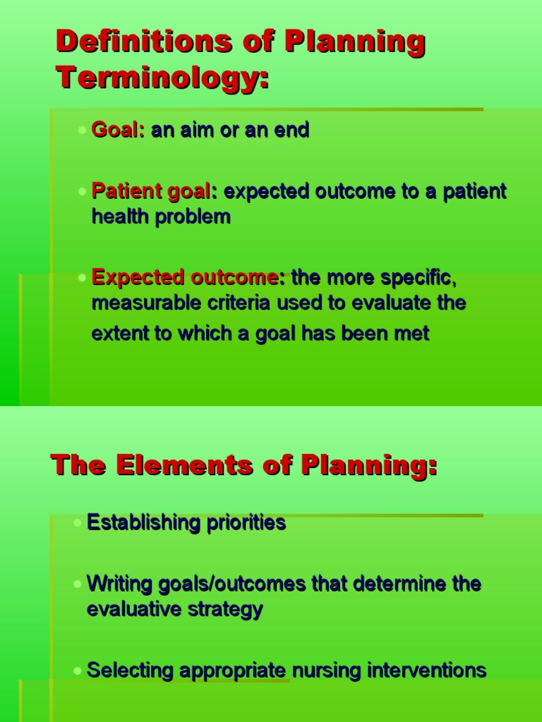 Definitions of Planning Terminology | PDF