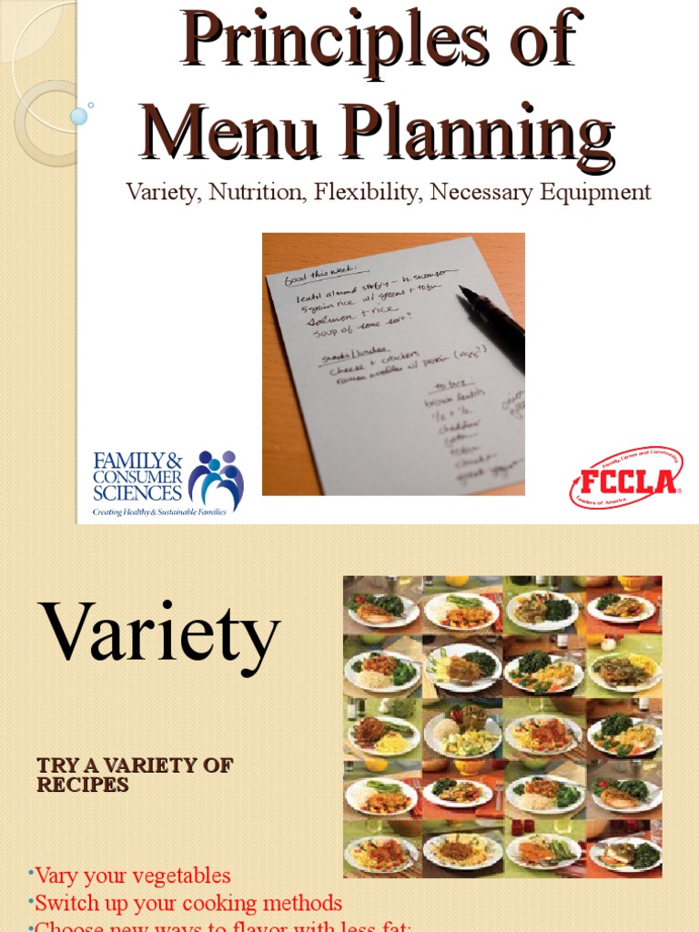 Menu Planning for Healthy Living | PDF