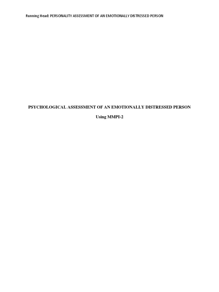 Sample of An MMPI Report - Undergrad Level (Scoring Included) | PDF ...