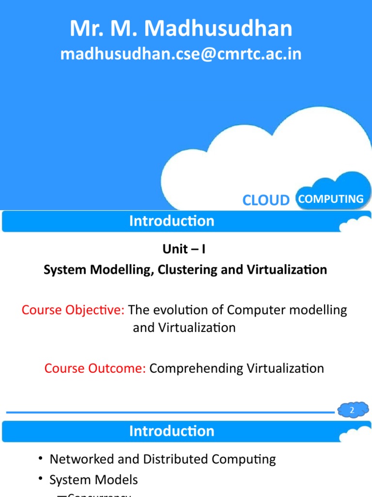Cloud Computing UNIT-I PPT - PPSX | PDF | Virtualization | Parallel ...