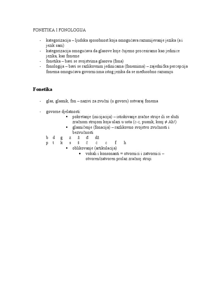 Fonetika Fonologija | PDF