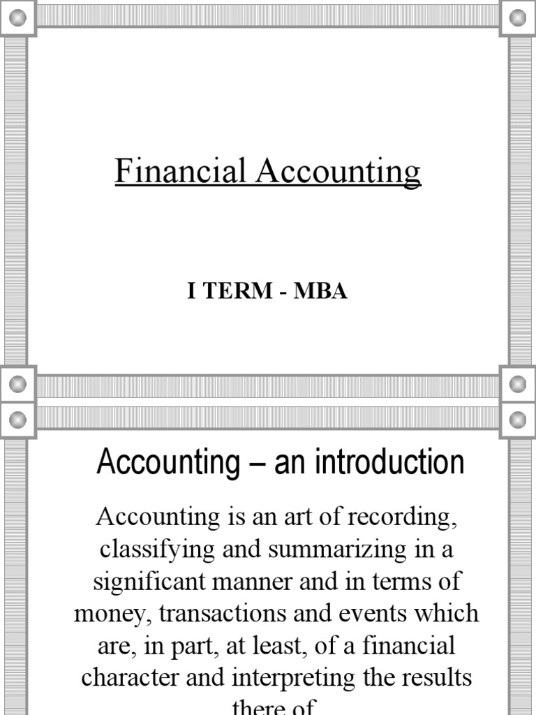 Accounting - An Introduction | PDF | Financial Accounting | Accounting