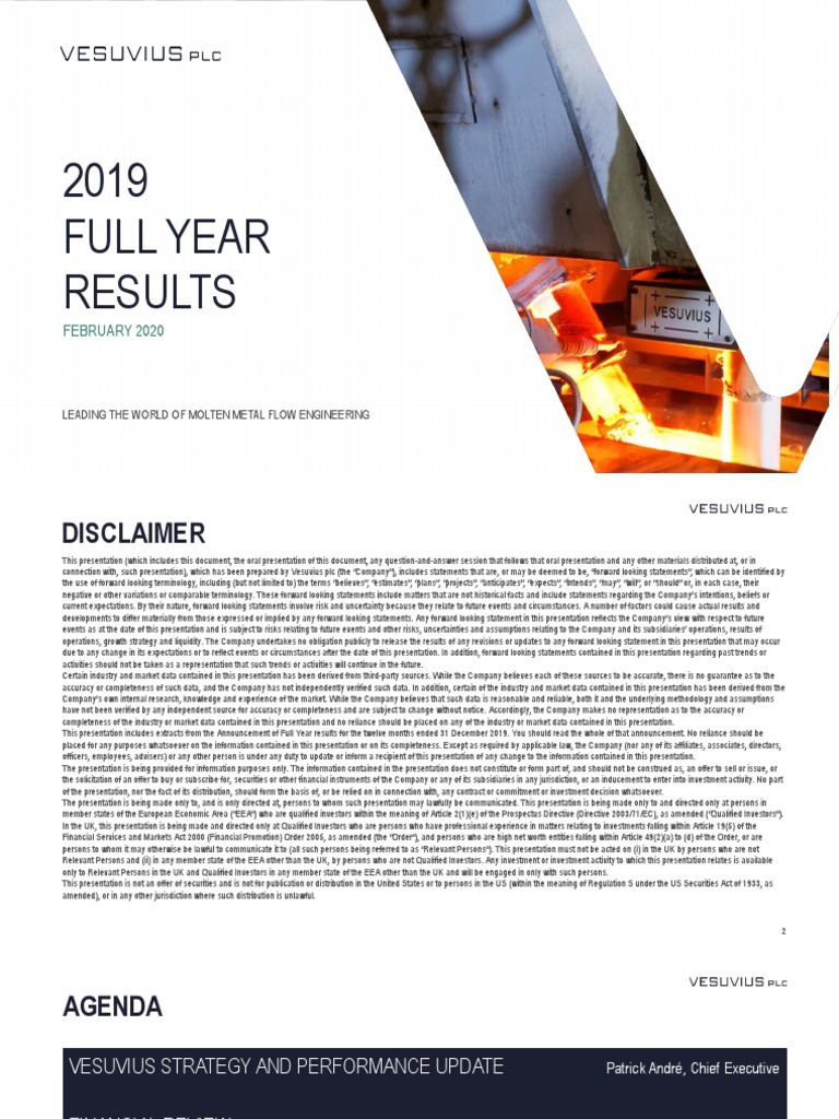 Vesuvius PLC - Presentation FY19 - FINAL PDF | PDF | European Economic ...