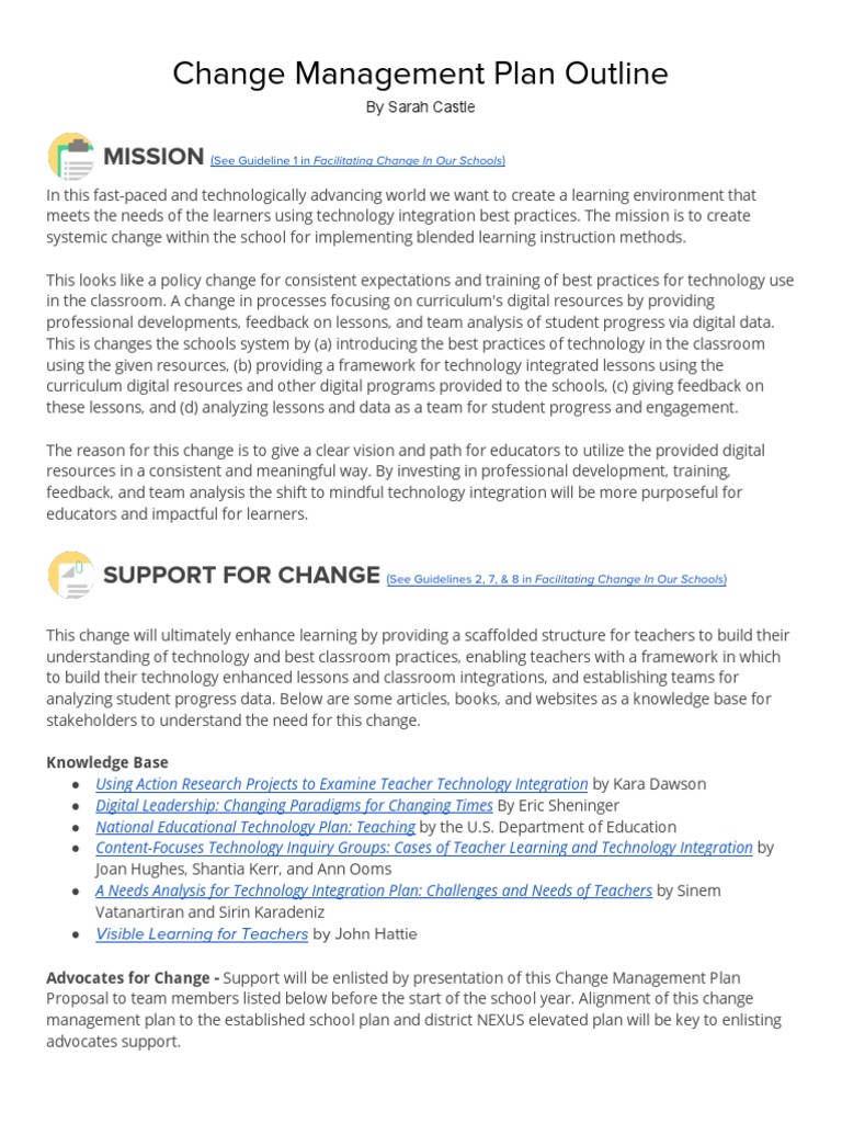 Castle - Module 2 Change Management Outline Document | PDF ...