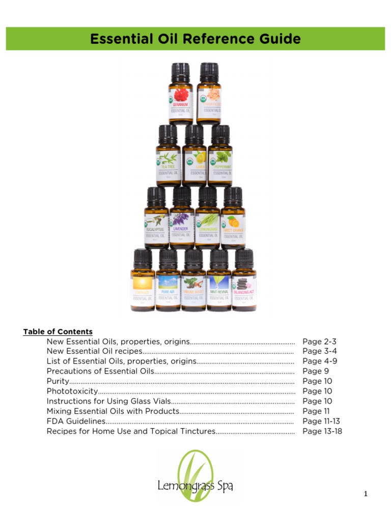 Essential Oil Reference Guide PDF | PDF | Essential Oil | Perfume