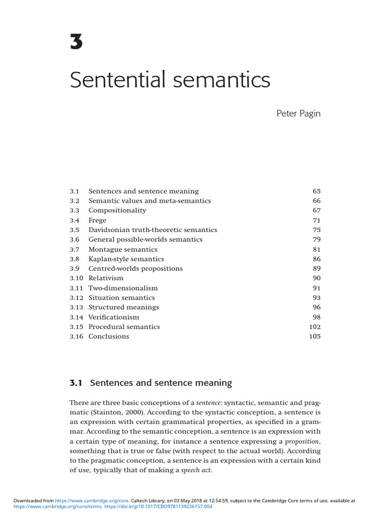 Sentential Semantics | Download Free PDF | Semantics | Philosophical ...