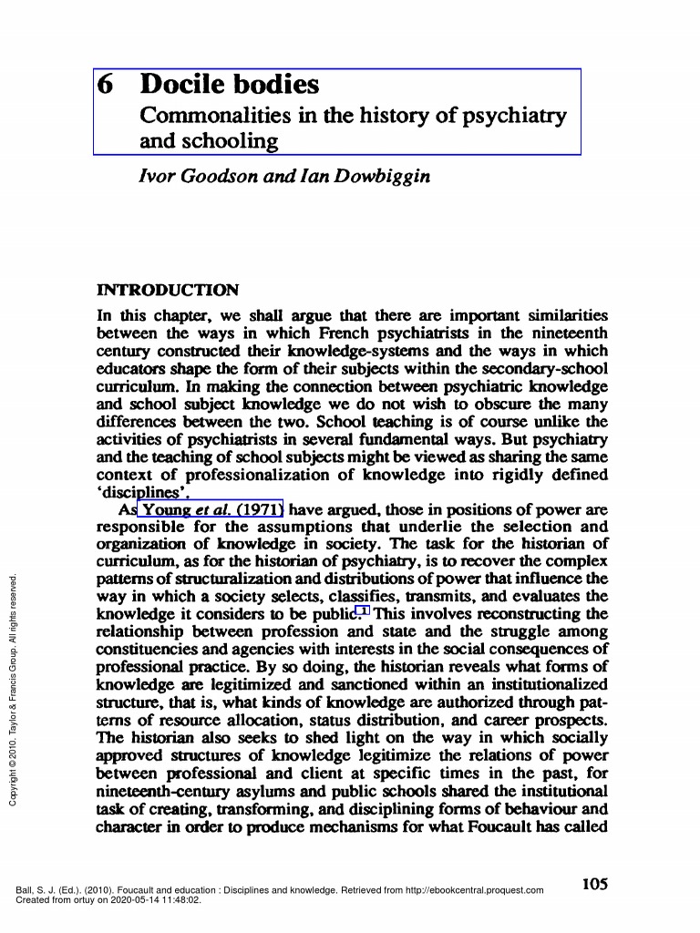 6 Docile Bodies: Commonalities in The History of Psychiatry and ...
