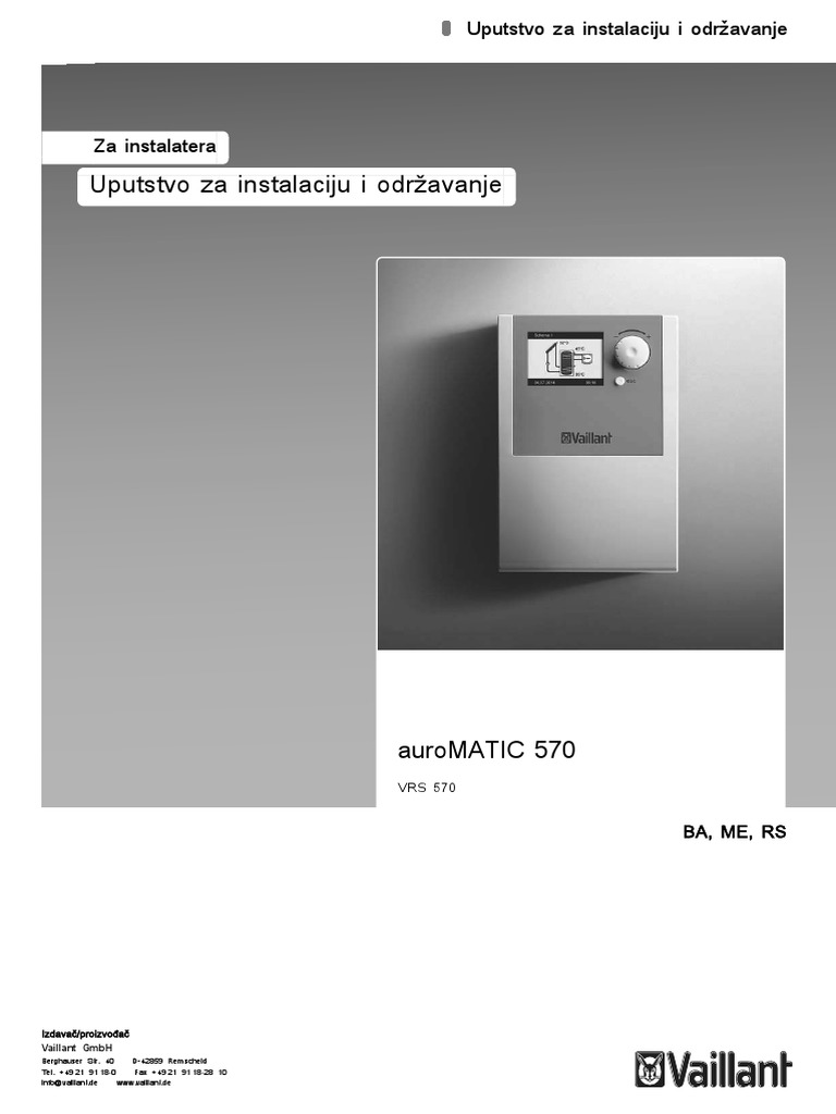 Auromatic 570 Uputstvo Za Instalaciju 594484 | PDF
