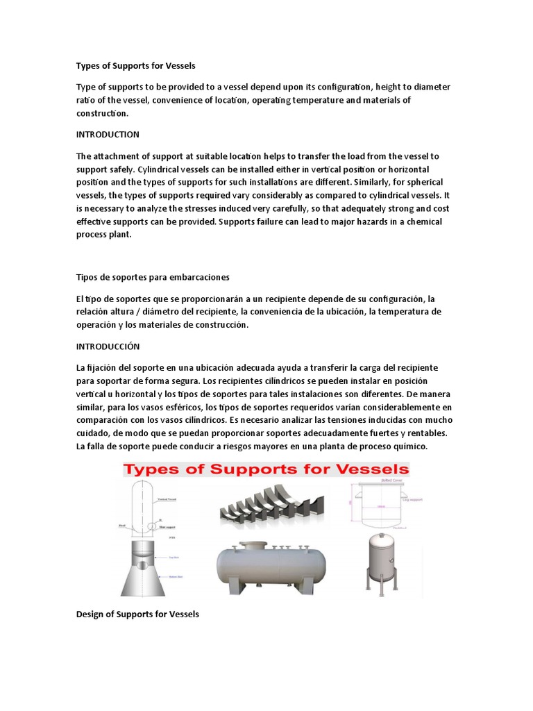 Vessel Support Types and Designs | PDF | Column | Building Engineering