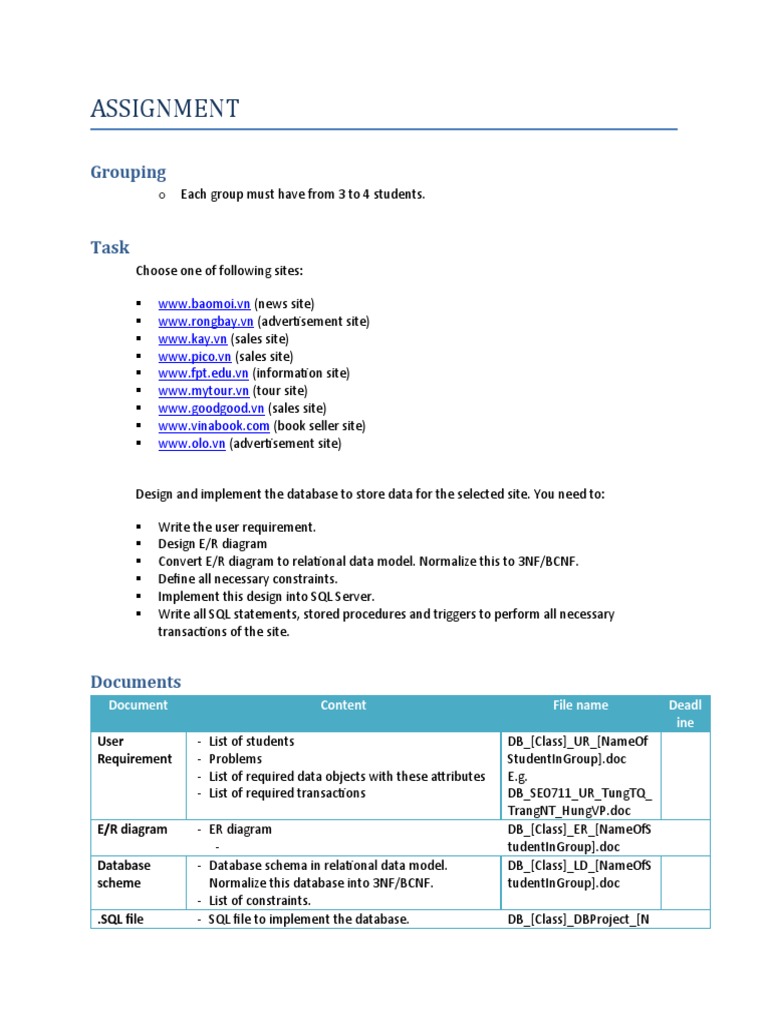 Assignment | PDF | Relational Model | Databases