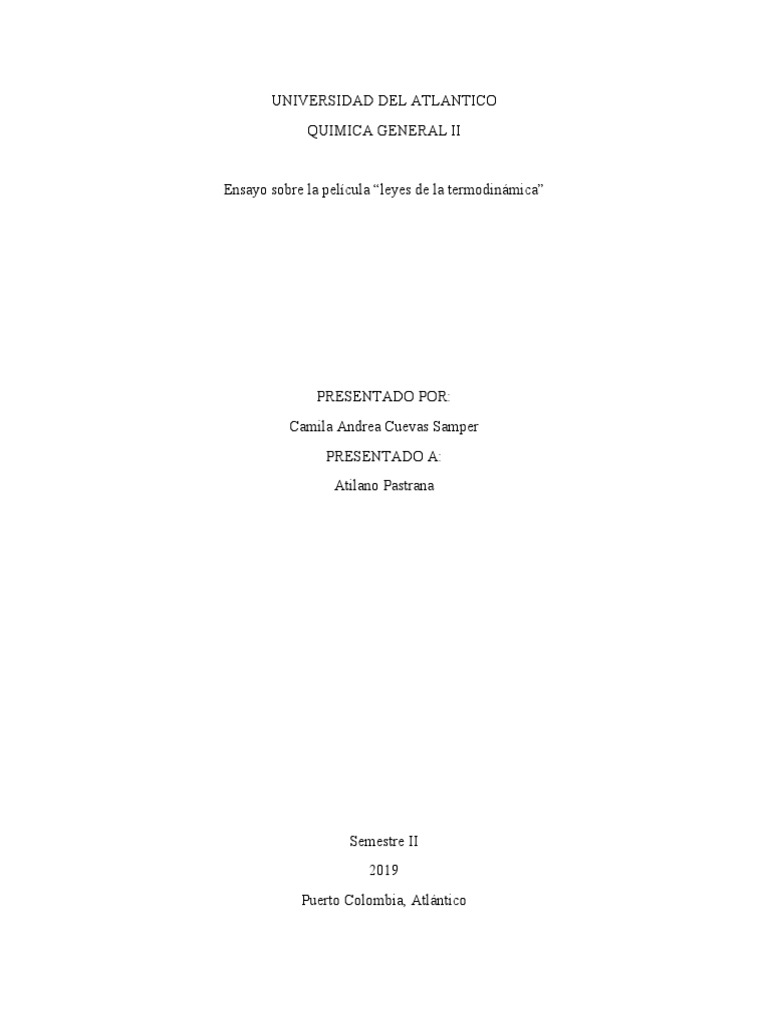 Leyes de La Termodinamica | PDF | Termodinámica | Universo