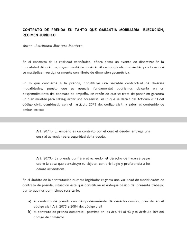 Contrato de Prenda