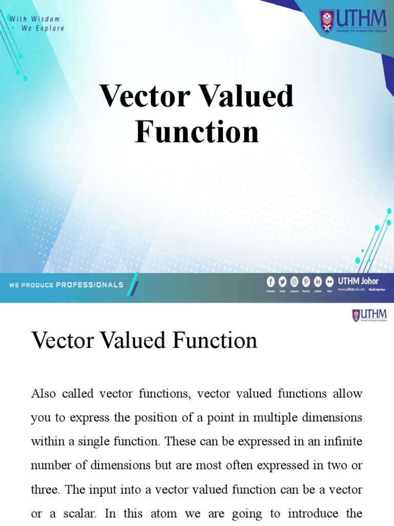 Vector Valued Function | PDF | Vector Space | Function (Mathematics)