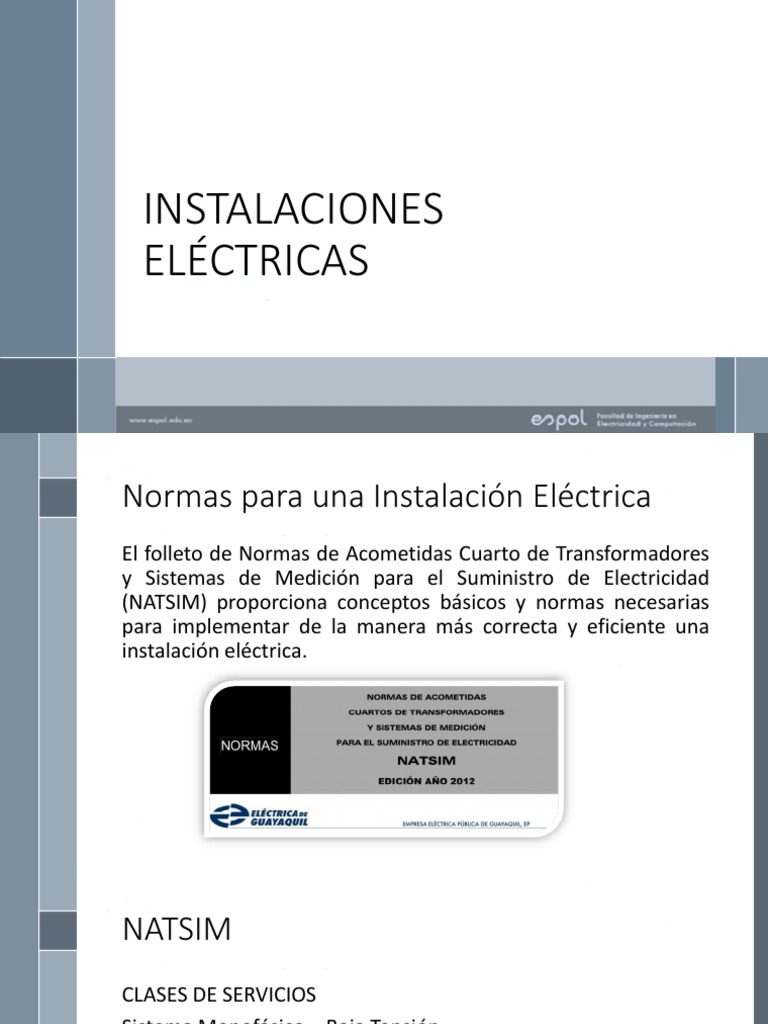 Normas de Acometidas Eléctricas NATSIM | PDF | Transformador | Electricidad
