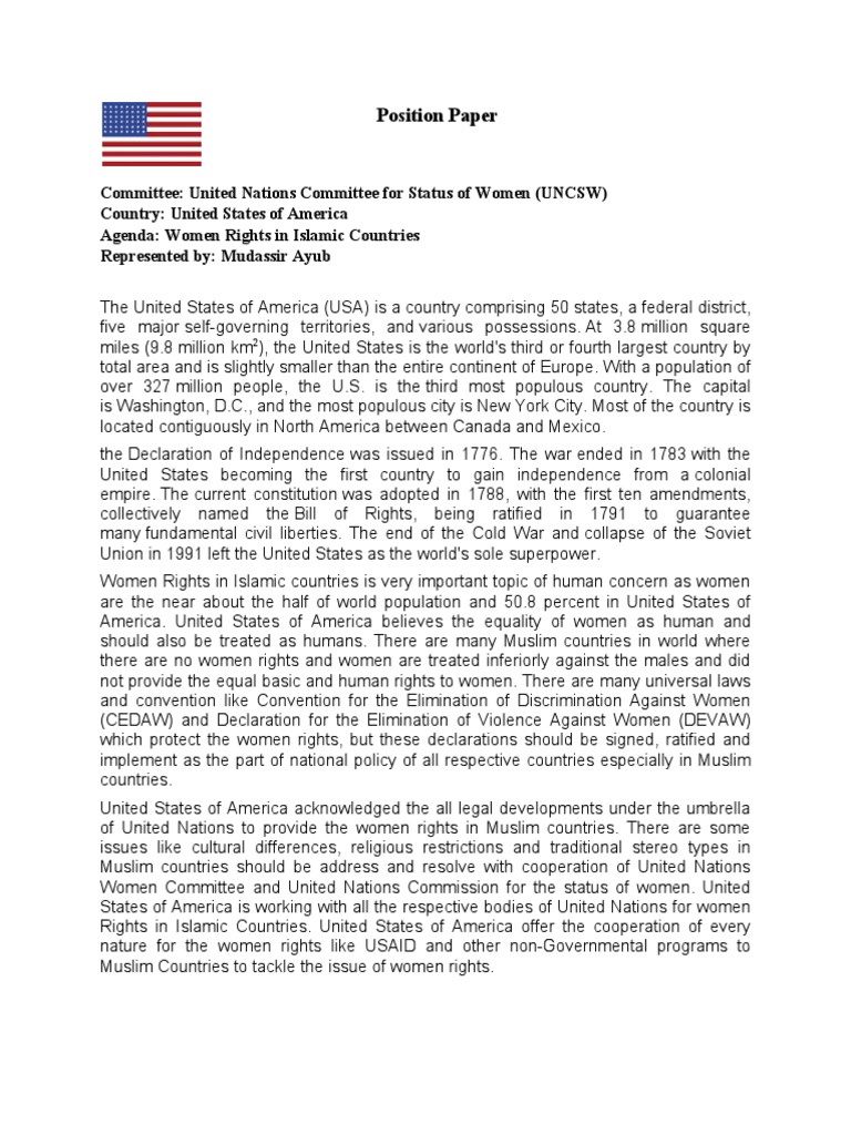 Position Paper. India | PDF | Women's Rights | Discrimination & Race ...