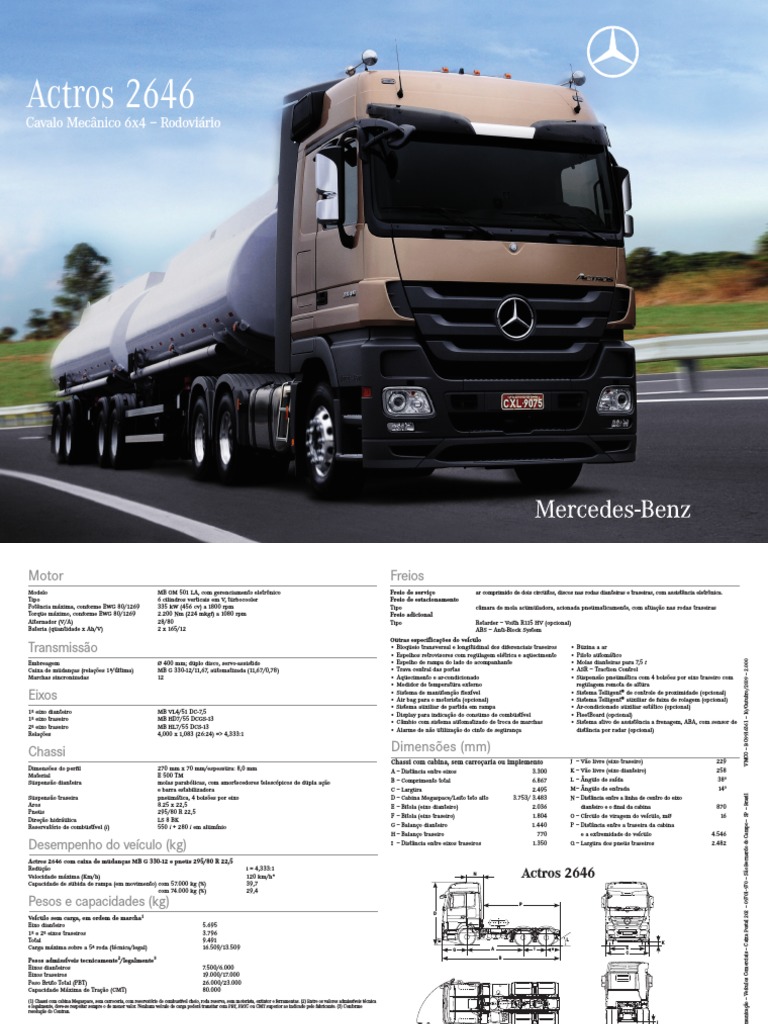 Actros 2646 PDF | PDF | Mercedes Benz | Freio