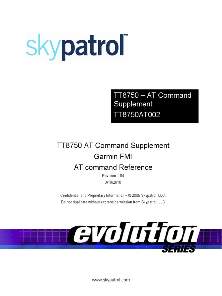 TT8750AT002 - Garmin FMI AT Command Supplement | PDF | String (Computer ...
