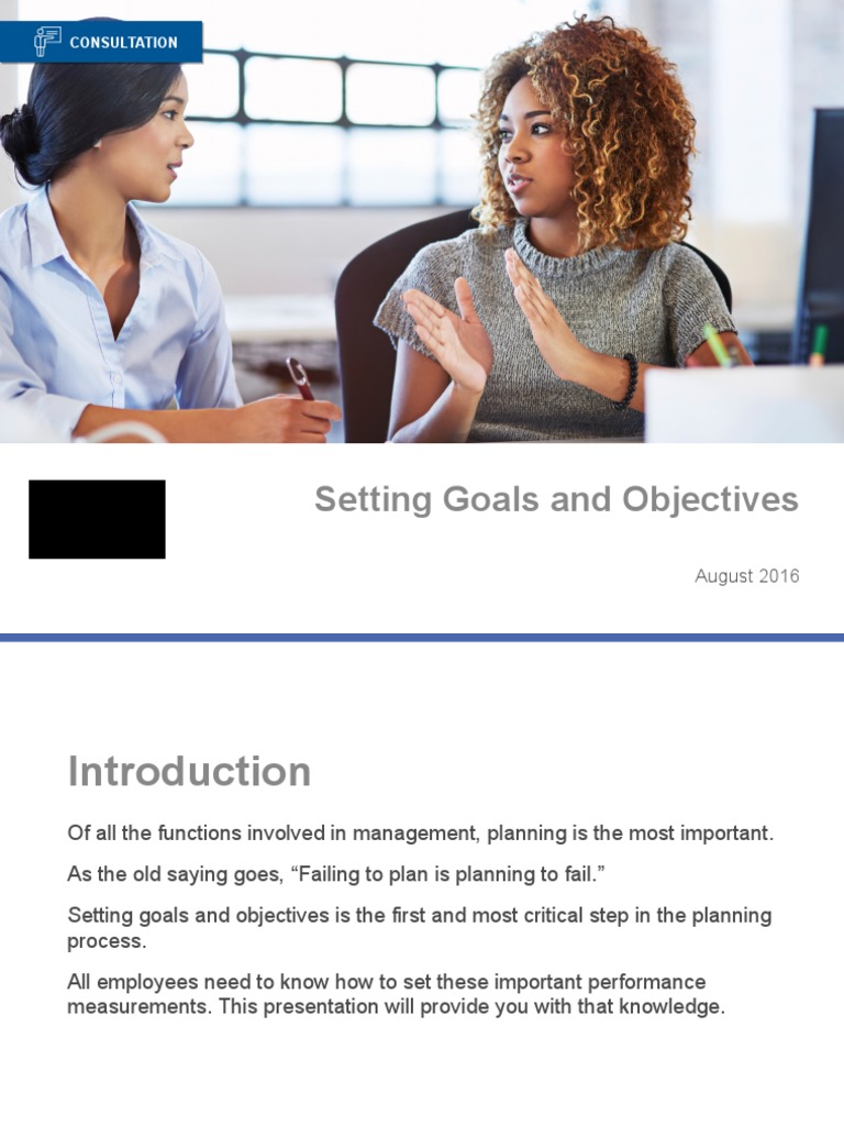 Setting Goals and Objectives Training | PDF | Goal | Cognition