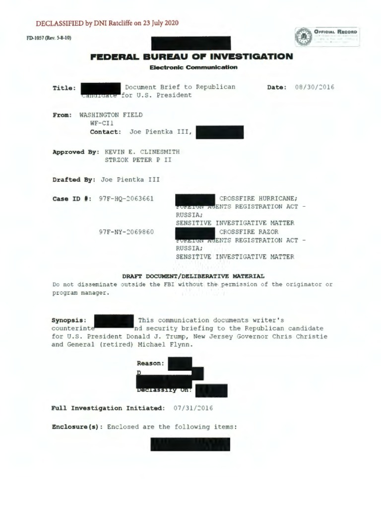 Joseph Pientka Briefing Document | PDF | Military Intelligence | Secrecy