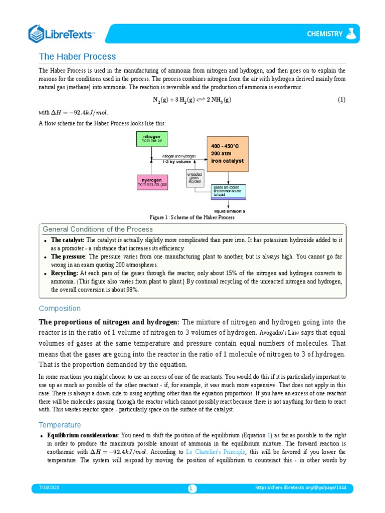 The Haber Process PDF | PDF | Chemical Equilibrium | Ammonia