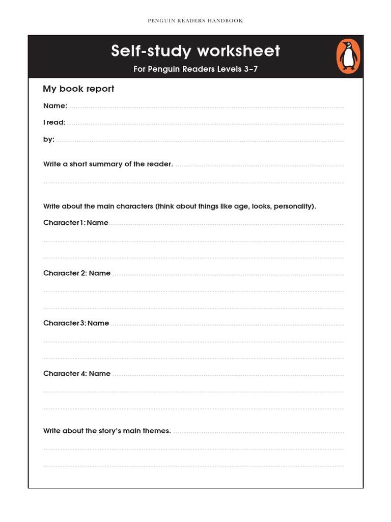 Self-Study Worksheet: My Book Report | PDF | Language Mechanics | Grammar