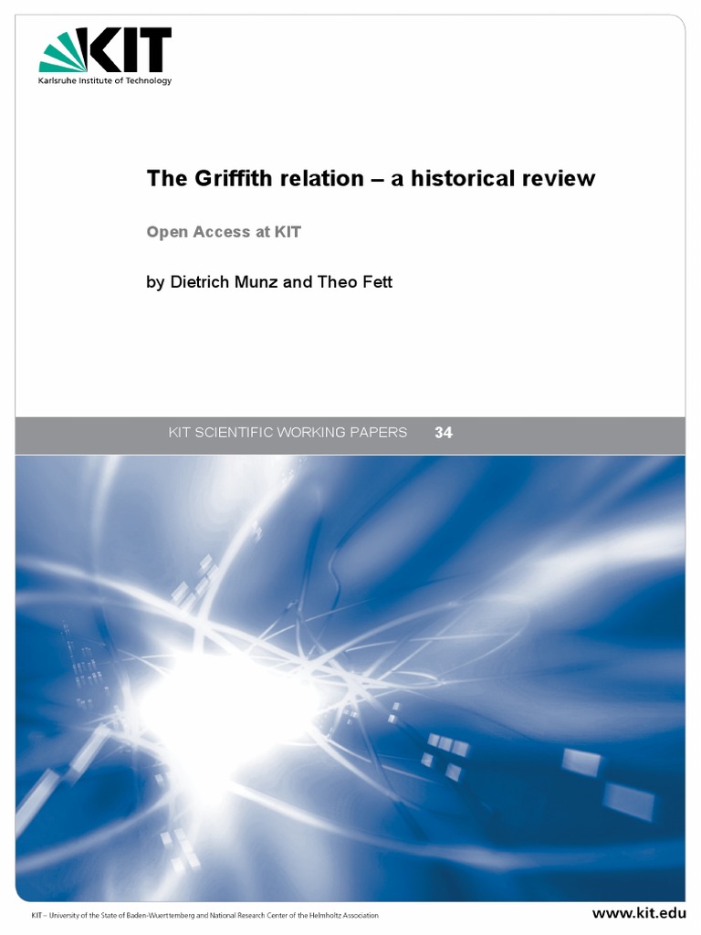 The Griffith Relation - A Historical Review: by Dietrich Munz and Theo ...
