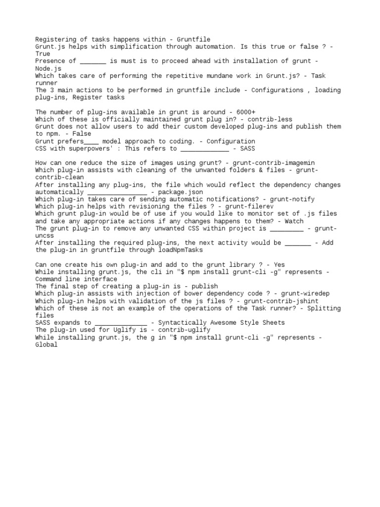Automation With Grunt - Js Q&A | PDF