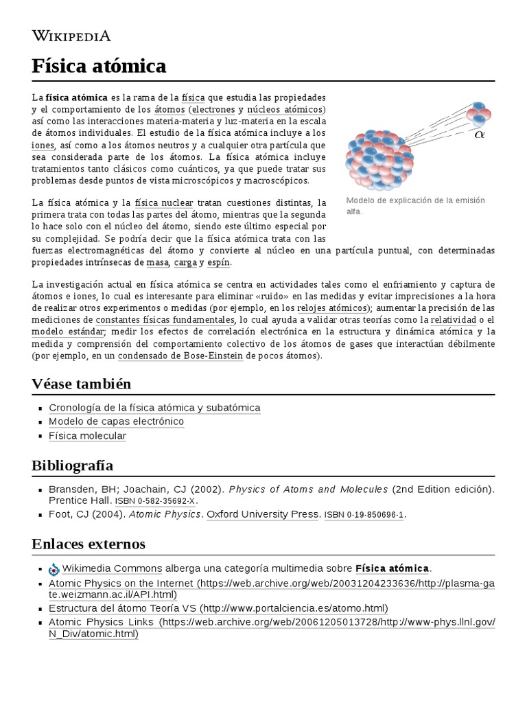 Física Atómica PDF | PDF | Física atómica | Teorías cientificas