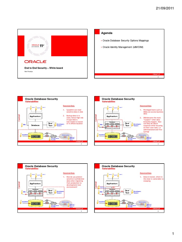 Agenda: Oracle Database Security Oracle Database Security | PDF | Crime ...