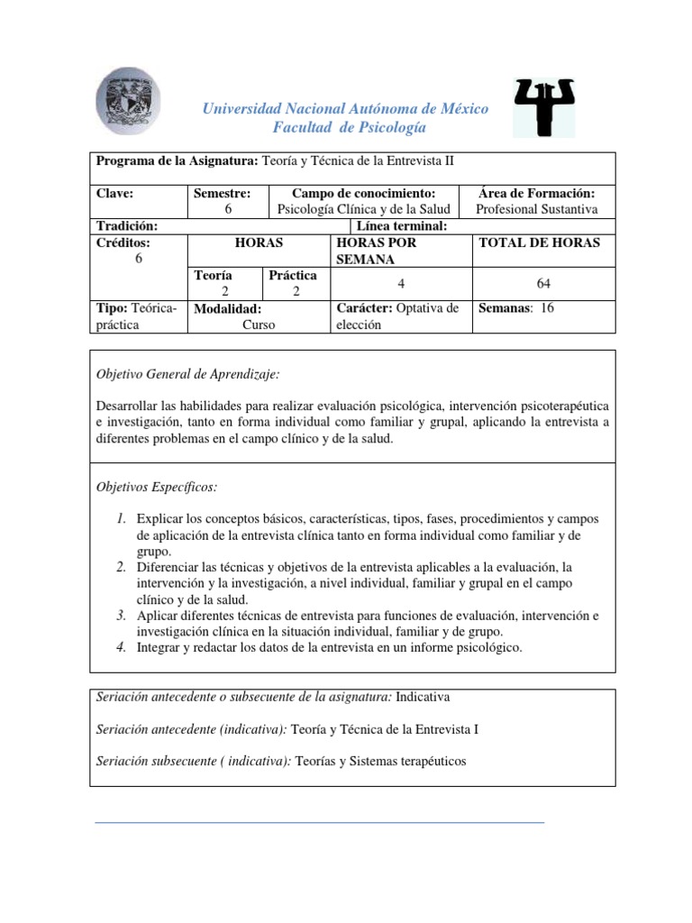 1622 06 Teoria y Tecnica de La Entrevista II - P08 S-6-4-Libre | PDF ...