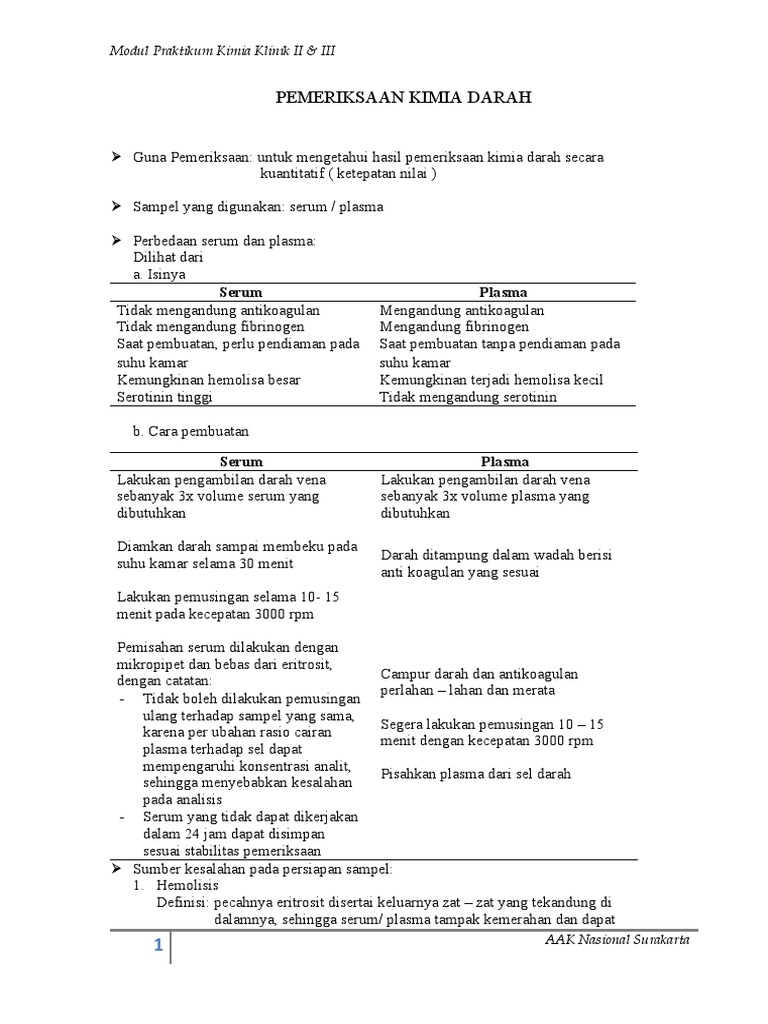 Pemeriksaan Kimia Darah Pdf