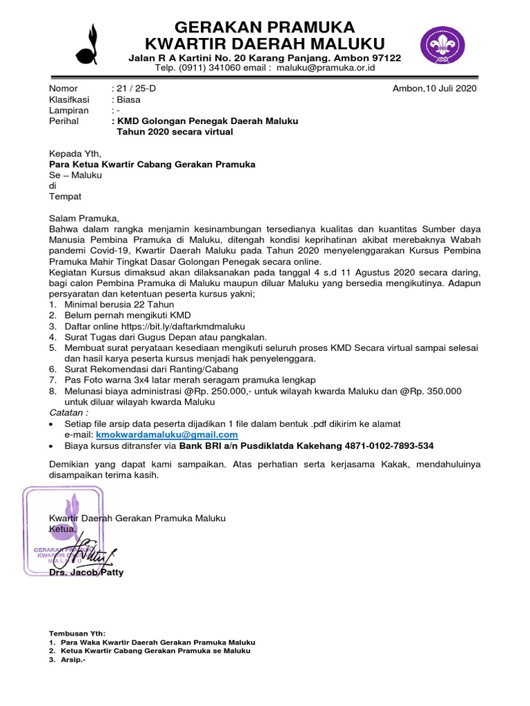 Surat Edaran KMD 2020 Ref | PDF