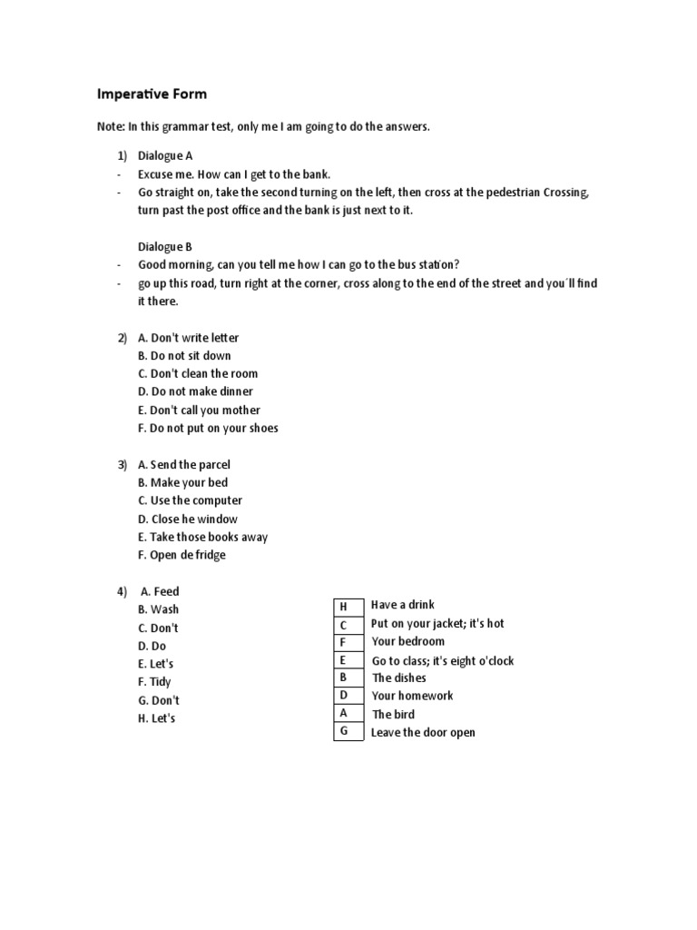 Imperative Form | PDF
