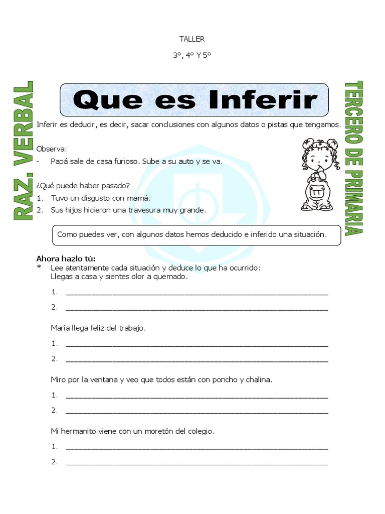 Ficha Que Es Inferir para Tercero de Primaria | PDF