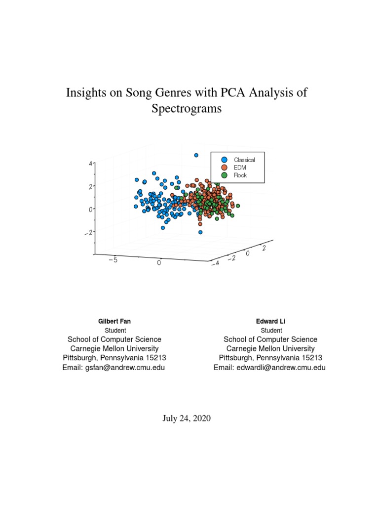 Insights On Song Genres With PCA Analysis of Spectrograms | PDF ...