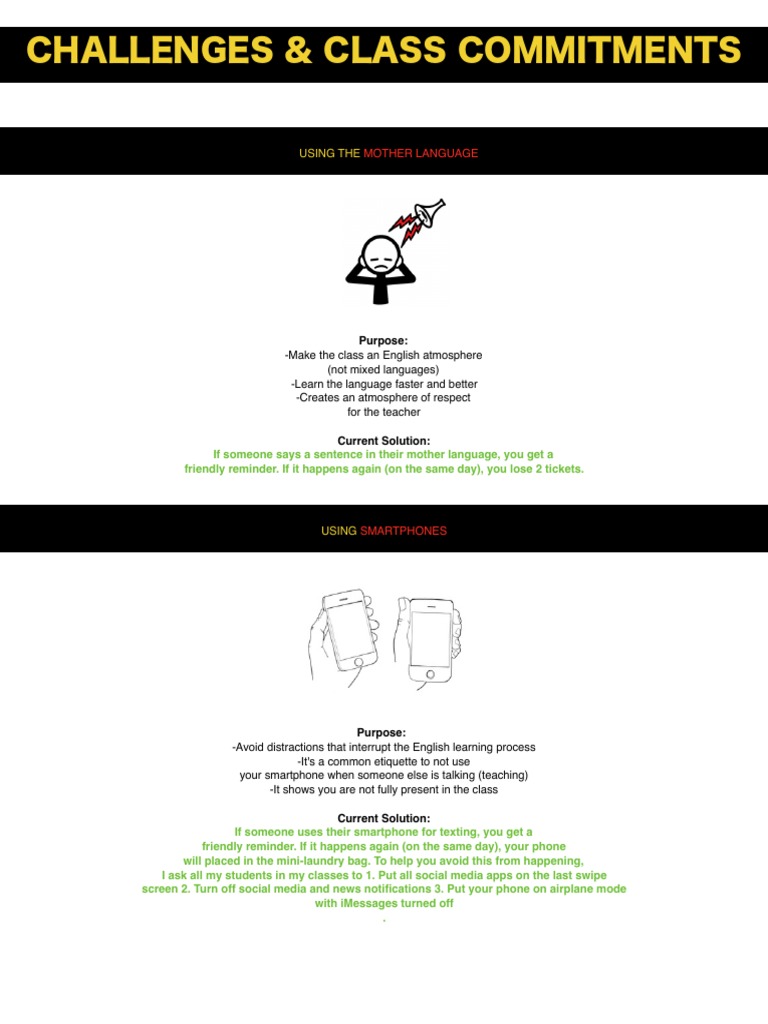 Challenges & Class Commitments | PDF | English Language | Communication