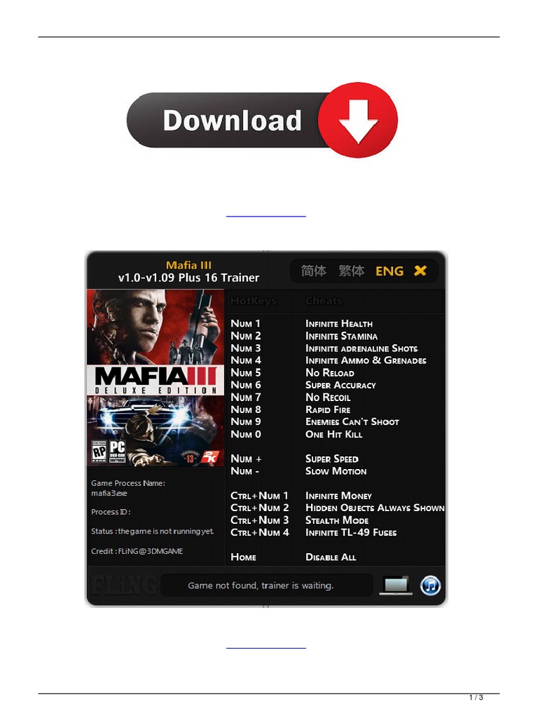 Mafia II Fling Trainer PDF | PDF | Video Game Gameplay | Electronic ...
