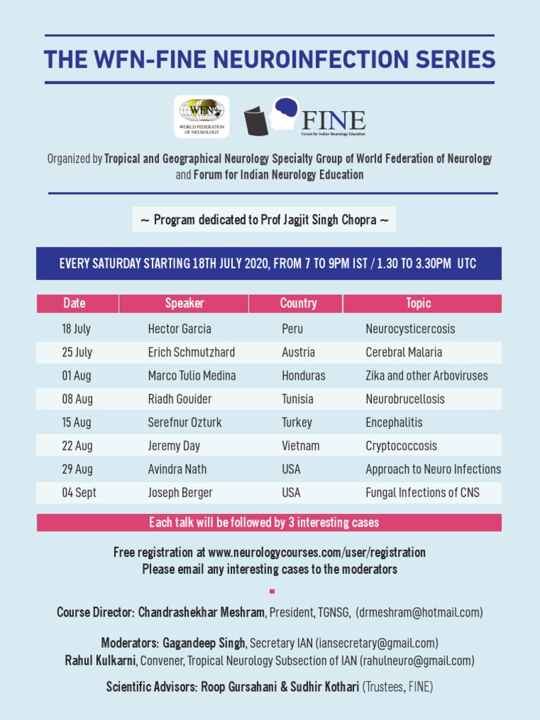 WFN FINE NeuroInfection Webinar Series | PDF