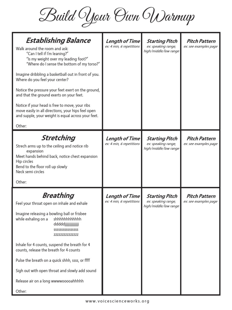 Build Your Own Warmup | PDF | Singing | Larynx