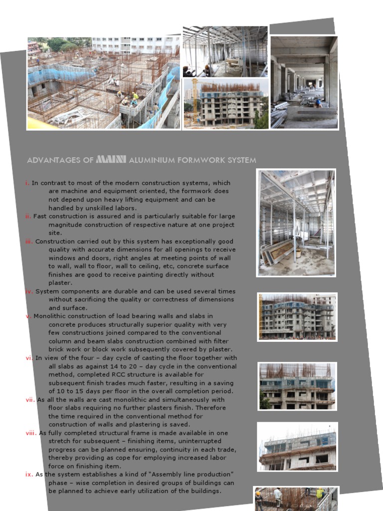 MAINI Aluminium Formwork System | PDF