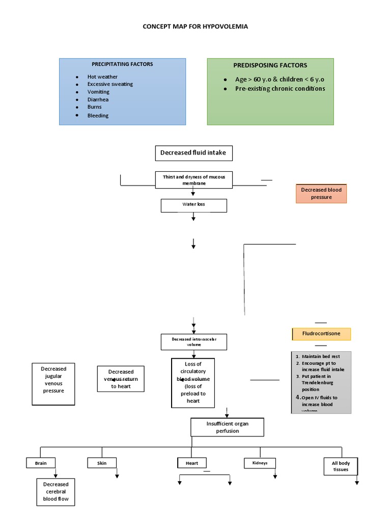 Concept Map Hypovolemia | PDF | Physiology | Medical Specialties