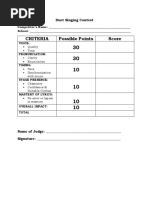 Criteria For Singing Contest | PDF